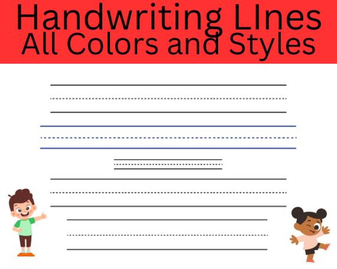 Handwriting Lines Clip Art Commercial Use Writing Lines - Etsy