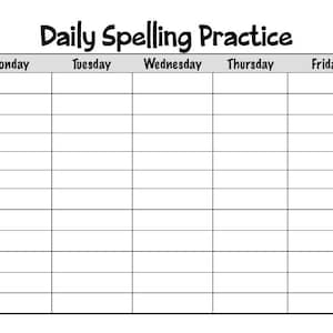 Daily Spelling Practice Worksheet - Etsy