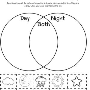 Day and Night Sky Picture Sort (venn Diagram) - Etsy
