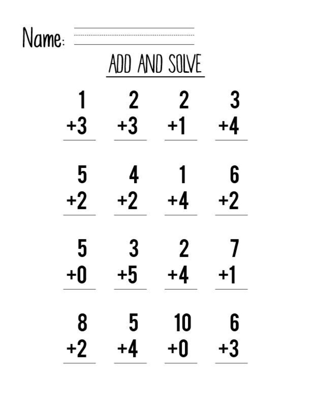 Addition and Subtraction Worksheets | Practice Worksheets - Etsy