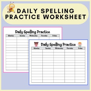 Daily Spelling Practice Worksheet - Etsy