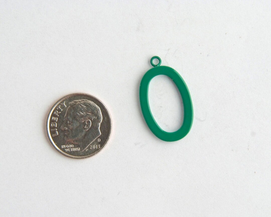Set of 3 Green Enamel Open Oval Drop, Small Oval, 3 Pieces, Craft ...