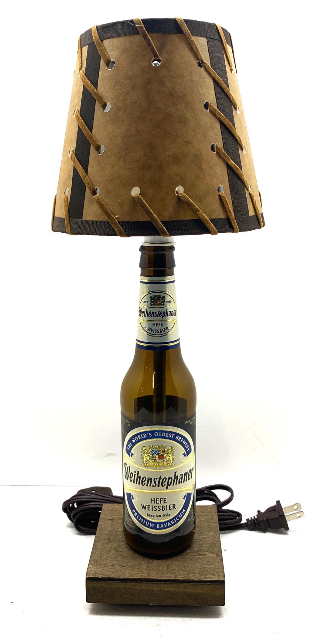 Weihenstephaner Beer Bottle TABLE LAMP Light Package With Double Laced ...