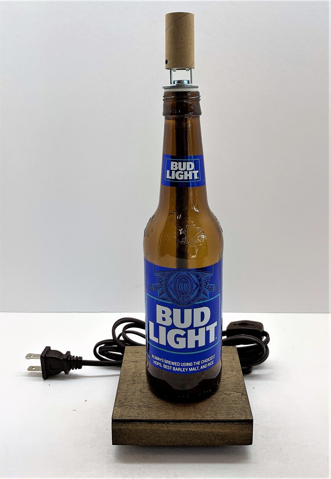 Bud Light Beer Bottle TABLE LAMP Light Home Bar Pub Lounge Decor Party ...