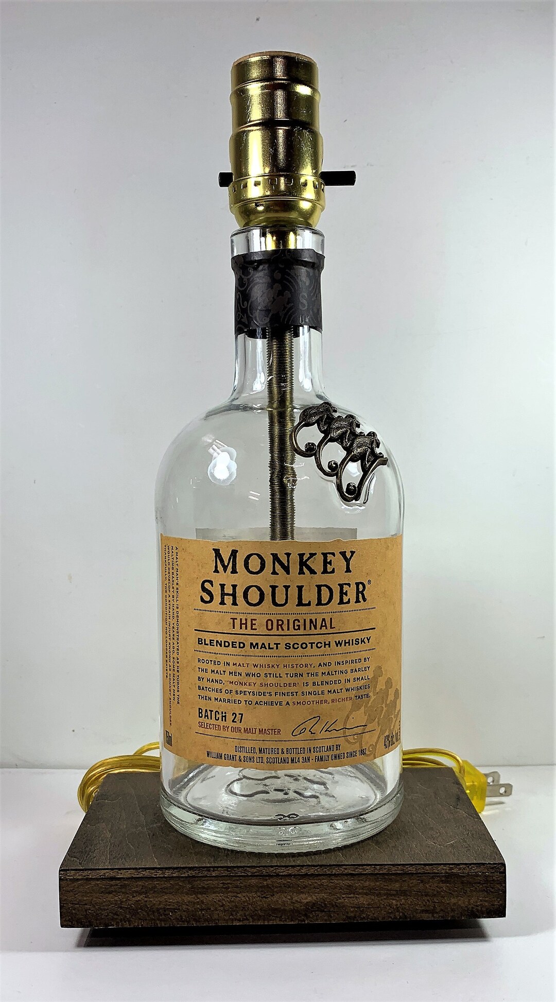 Monkey Shoulder Blended Malt Scotch Whisky Liquor Bottle TABLE LAMP W ...