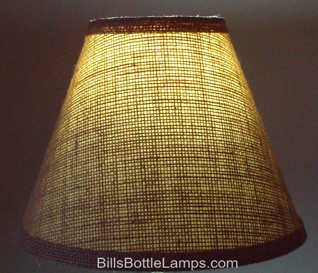 BURLAP 9 Inch Custom Handmade Classic LAMP SHADE Bulb Clip Style Rustic ...