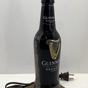 Guinness Draught Stout Beer Bottle TABLE LAMP Light Home Bar Pub Lounge ...