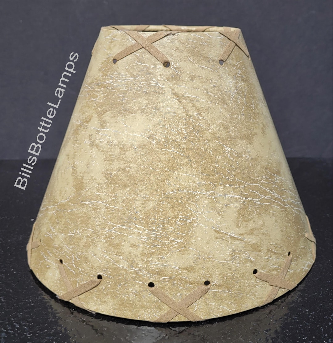 Faux Leather Laced 9 Inch Custom Handmade Classic LAMP SHADE Bulb Clip ...