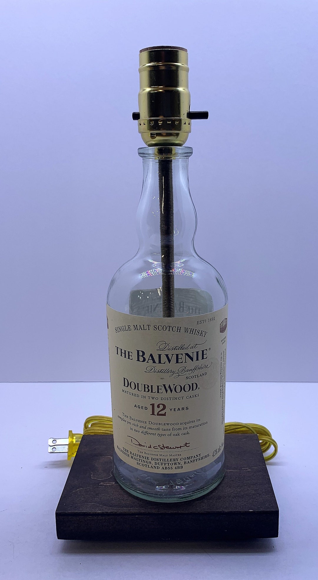 The Balvenie Doublewood Liquor Bottle TABLE LAMP With Wood Base, Office ...
