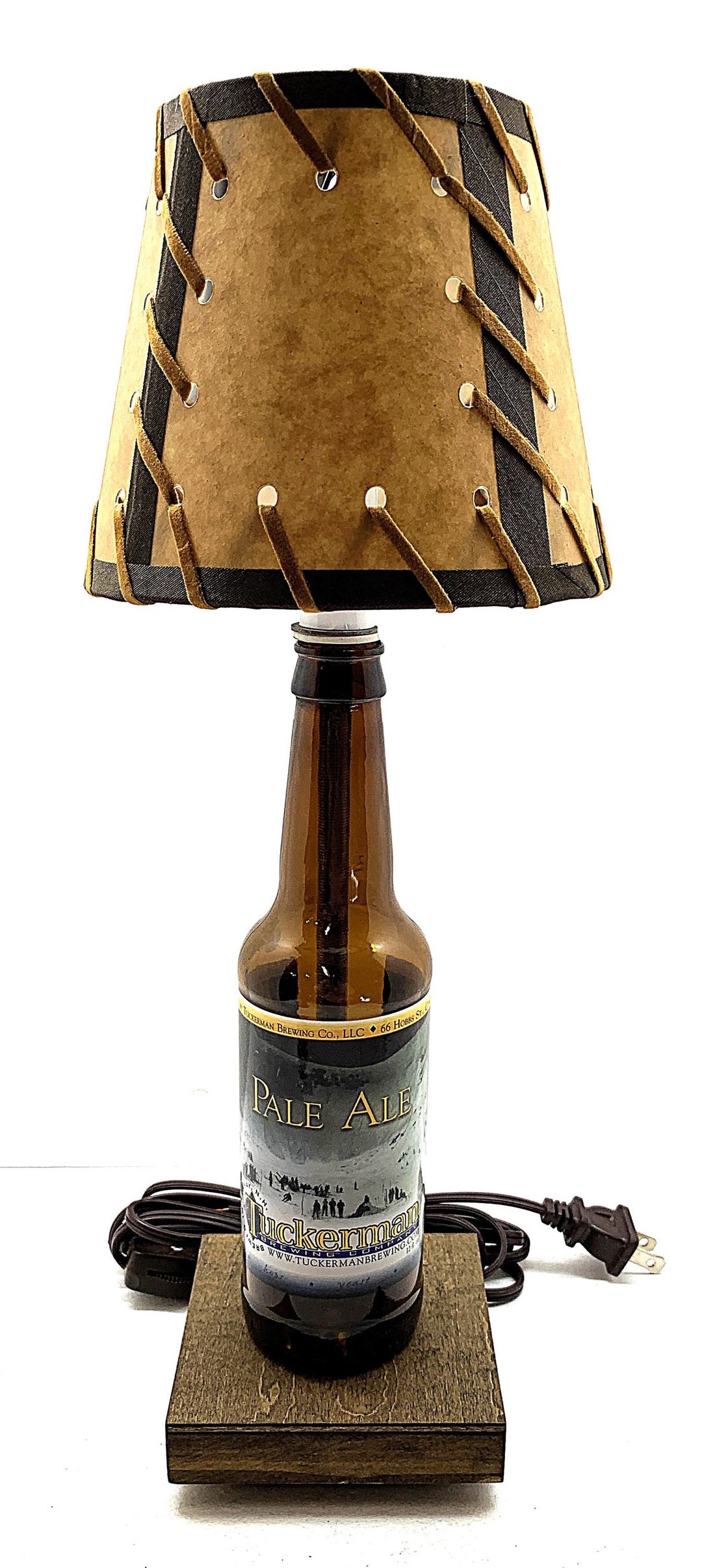 Tuckerman Beer Bottle TABLE LAMP Light Package With Double Laced SHADE ...