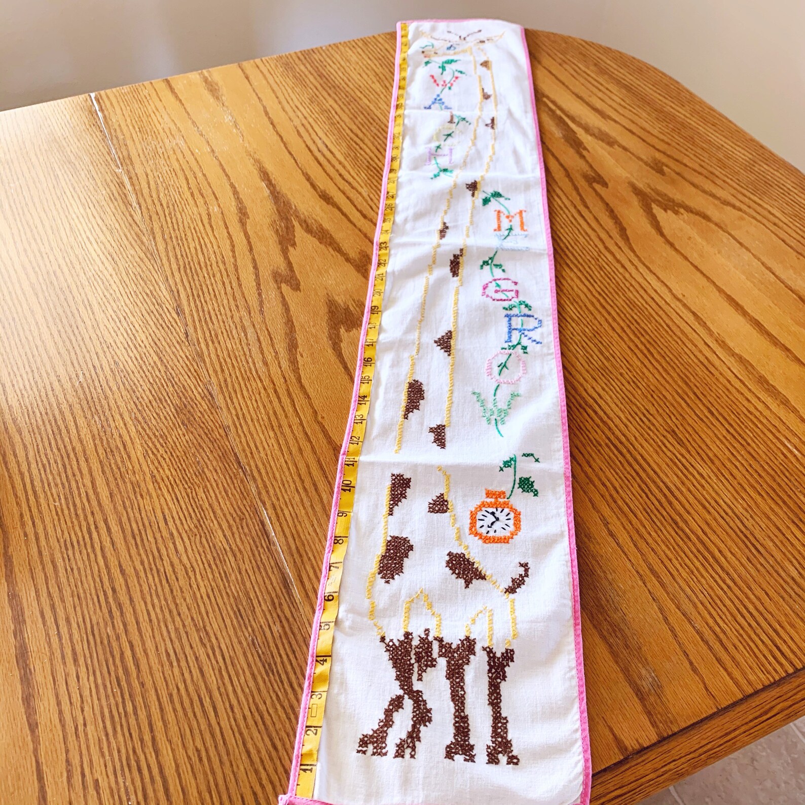 Vintage Embroidered Growth Chart Fabric Growth Chart Vintage - Etsy