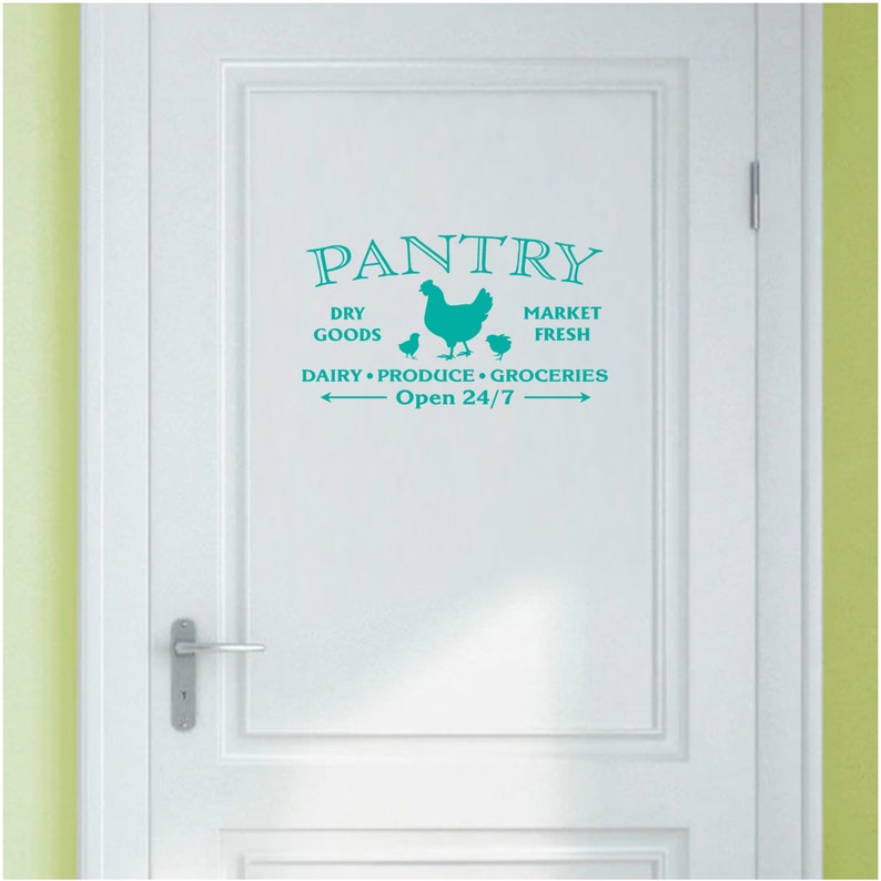 Pantry Door Sign Kitchen Can Food Art Vinyl Home Decor Wall Sticker ...