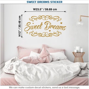 Wall Decal, Home Decor, Vinyl Signs, Sweet Dreams Sticker, Vinyl Art ...