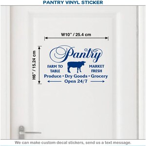 Pantry Door Sign Kitchen Can Food Art Vinyl Home Decor Wall Sticker ...
