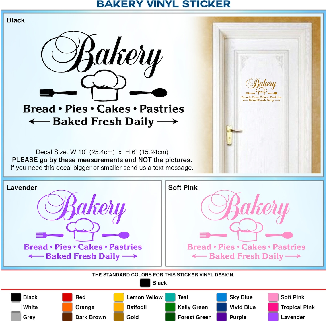 Bakery Door Sign Kitchen Can Food Art Vinyl Home Decor Wall | Etsy