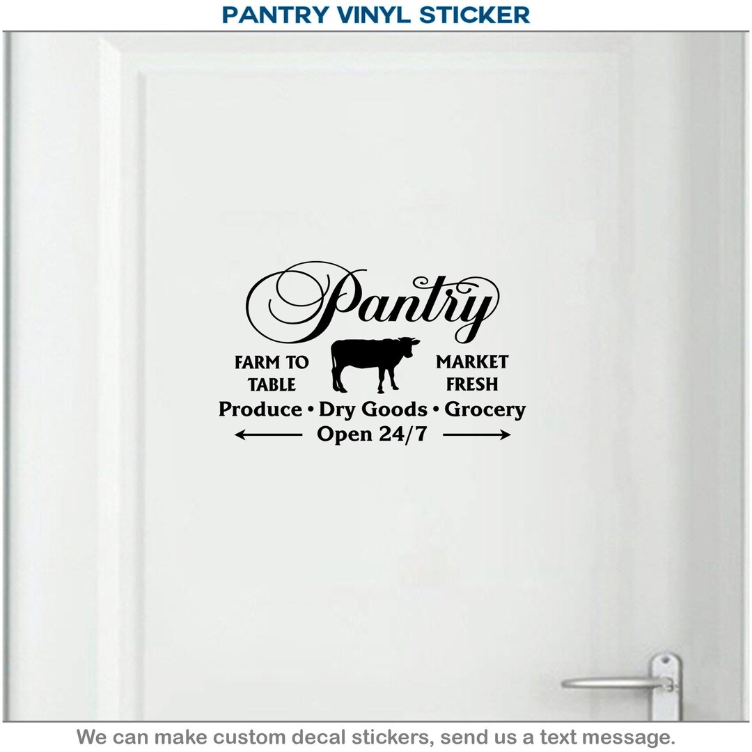 Pantry Door Sign Kitchen Can Food Art Vinyl Home Decor Wall Sticker ...