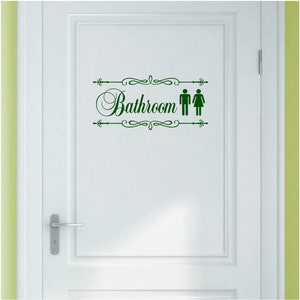 Bath Door Decal, Home Decor, Bathroom Sticker Sign, Vinyl Letters Wall ...