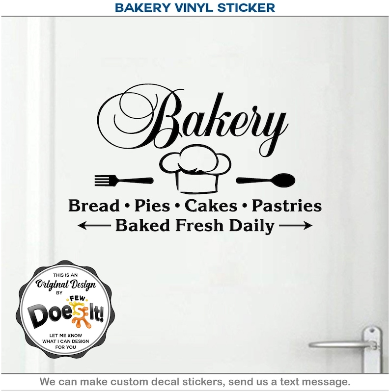 Bakery Door Sign Kitchen Can Food Art Vinyl Home Decor Wall - Etsy