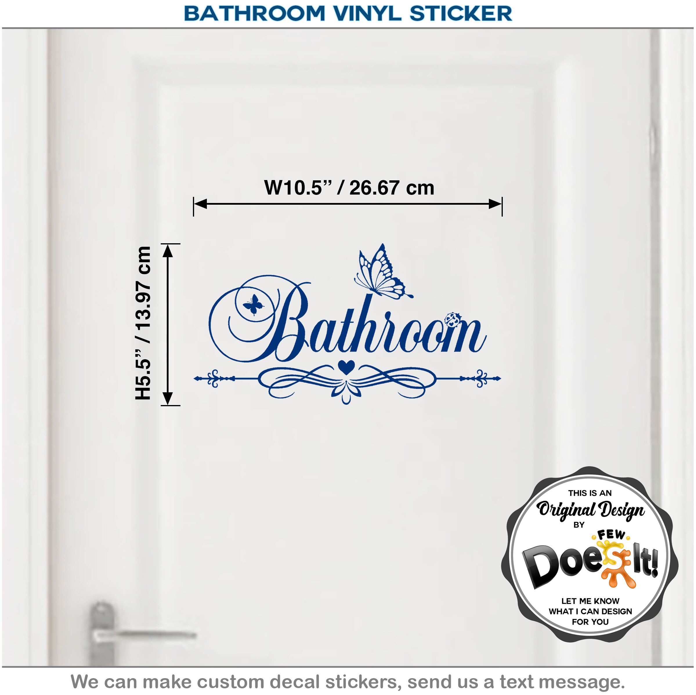 Bathroom Restroom Toilet Door Sign Art Vinyl Home Decor Wall | Etsy