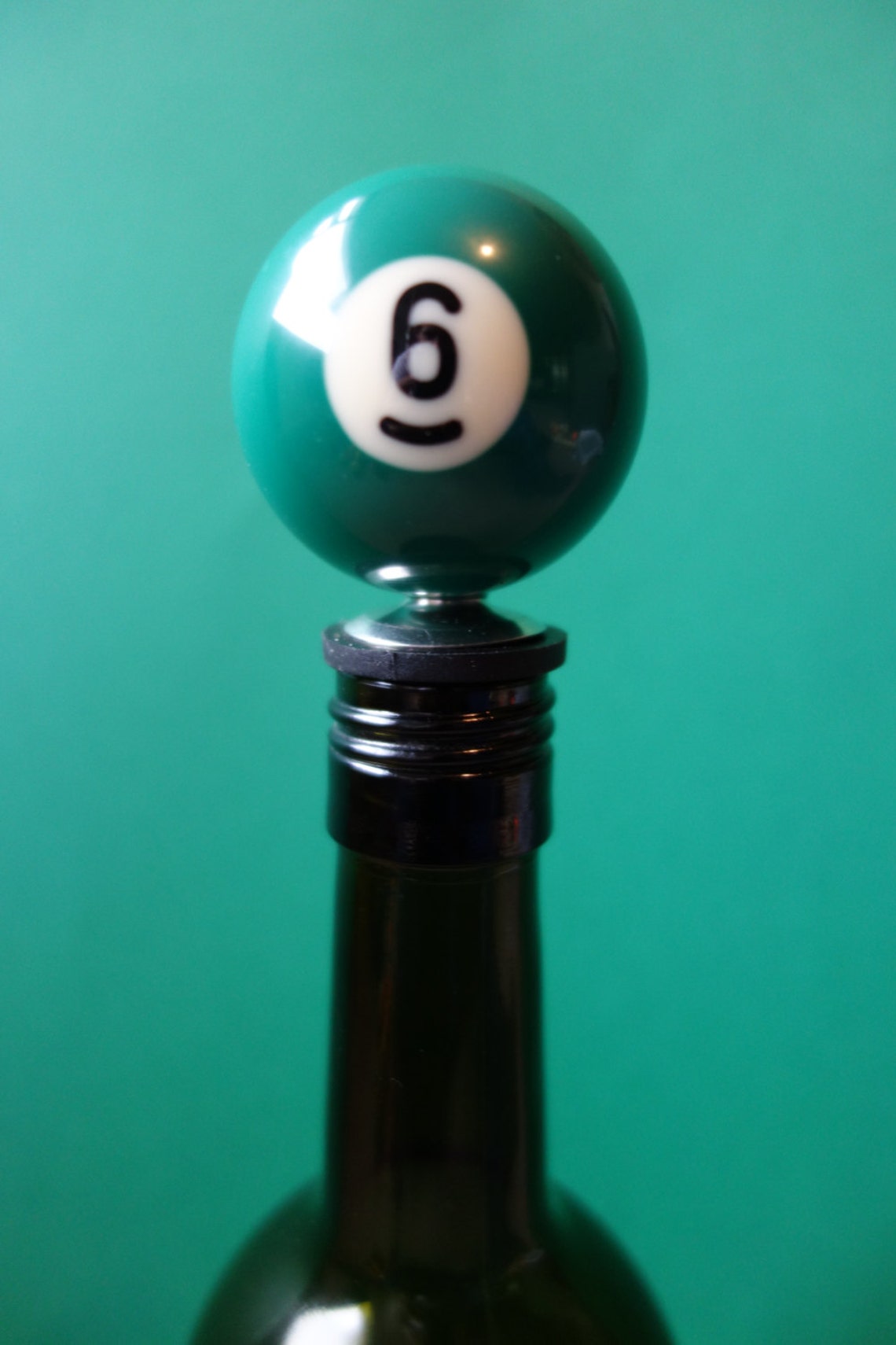 Number 6 Pool/billiard Ball Wine Bottle Stopper, Champagne Bottle ...