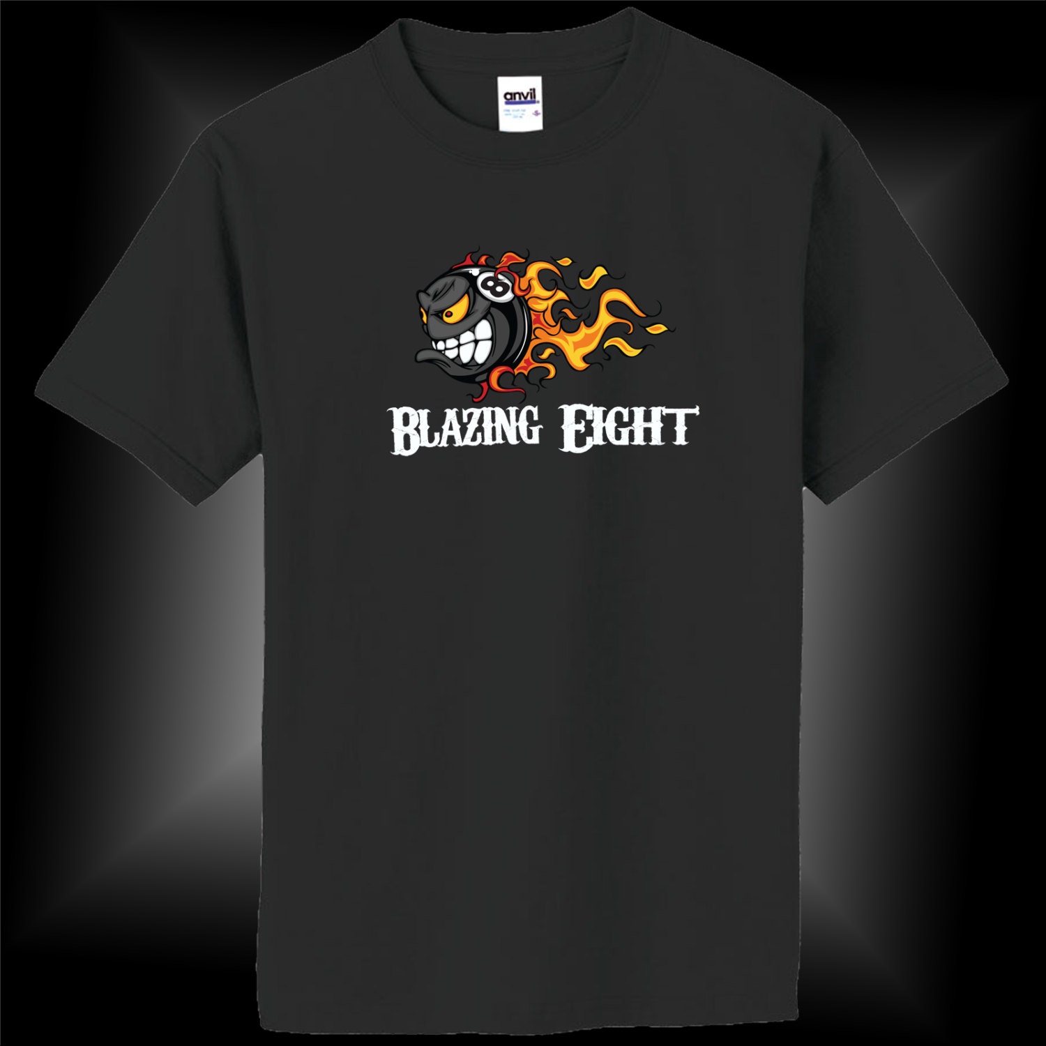 Blazing 8 Flaming 8-ball Pool T-shirt - Etsy