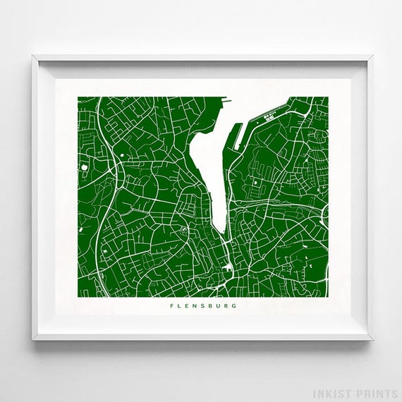 Flensburg Map Modern Decor Flensburg Poster Germany Art | Etsy