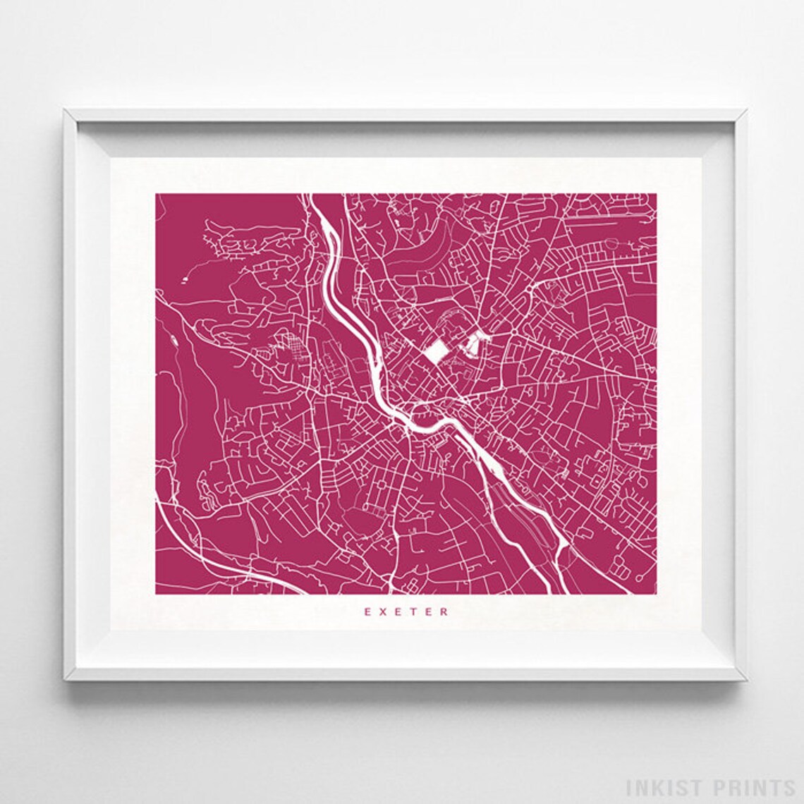 Exeter Map England Print United Kingdom Poster Exeter Art - Etsy