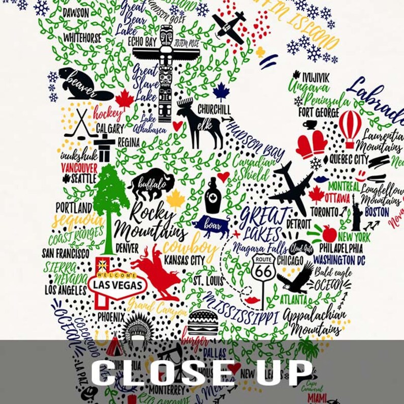 Typography World Map Art Print World Map Poster Typography | Etsy