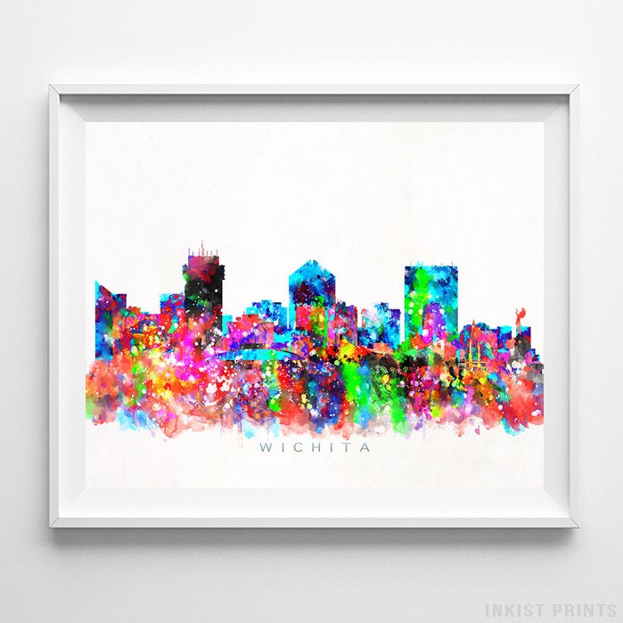 Wichita Skyline Print Kansas Print Wichita Poster Kansas | Etsy