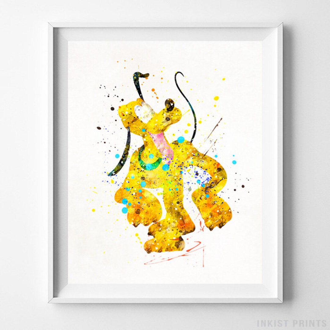 Pluto Print, Pluto Watercolor Art, Pluto Poster, Disney Poster, Kids ...