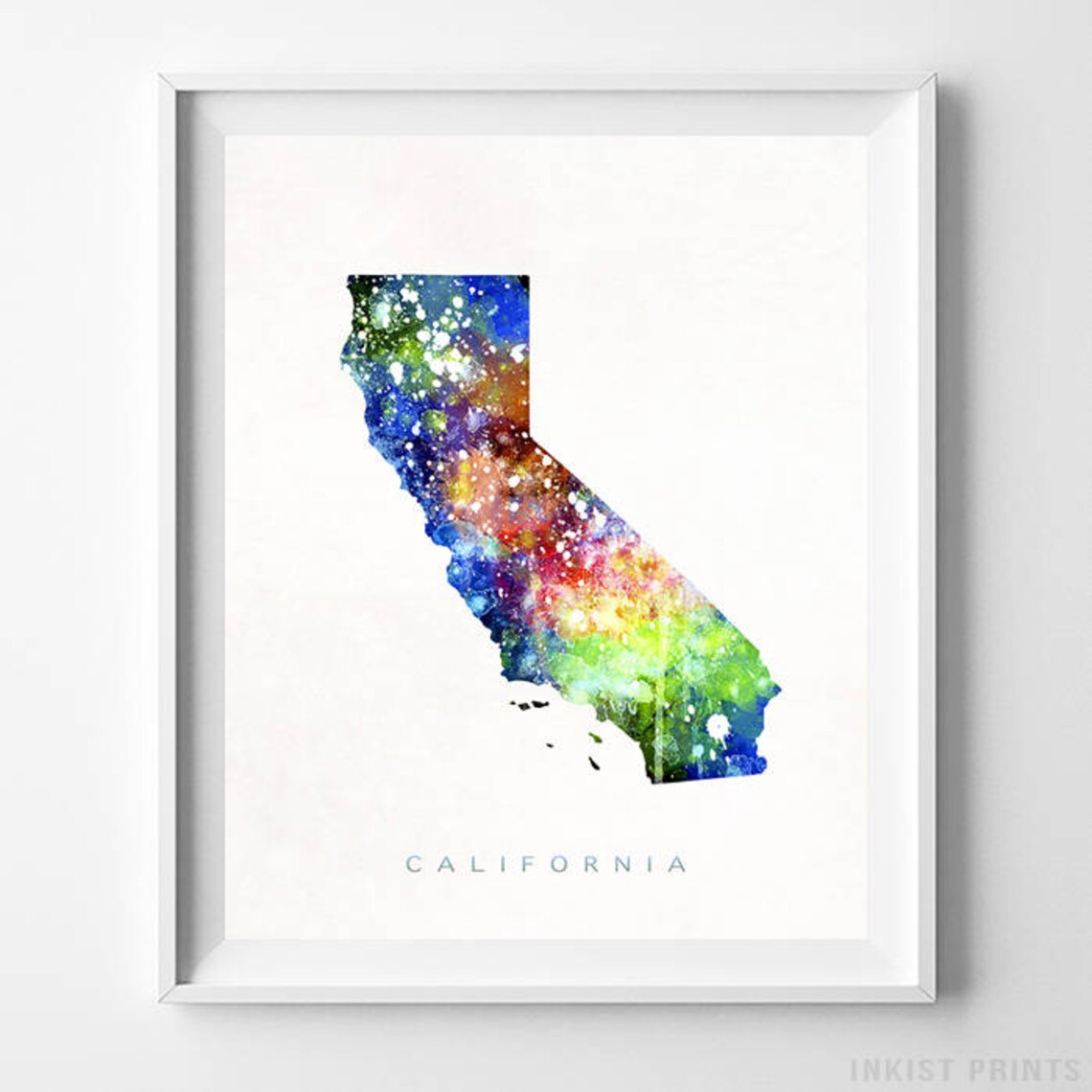 California Map Print Los Angeles Print California Poster CA | Etsy