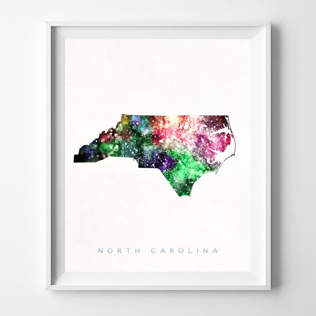 North Carolina Map Print, Raleigh Print, North Carolina Poster, Raleigh ...