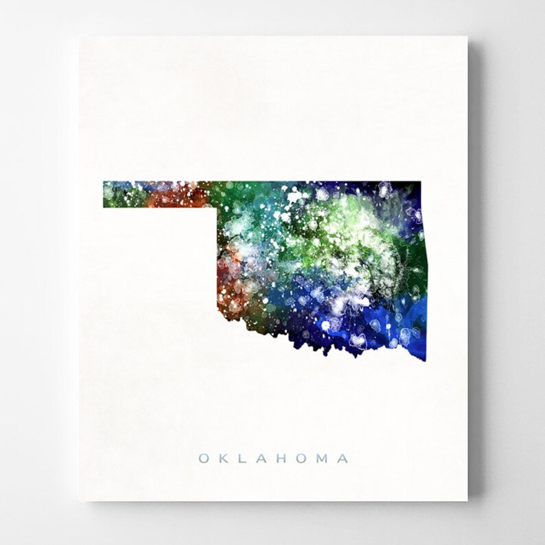 Oklahoma Map Print Oklahoma City Print Oklahoma Poster - Etsy