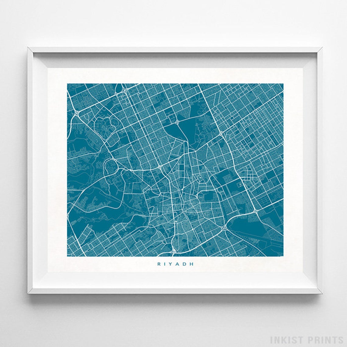 Riyadh Street Map Saudi Arabia Poster Hometown Print Modern - Etsy