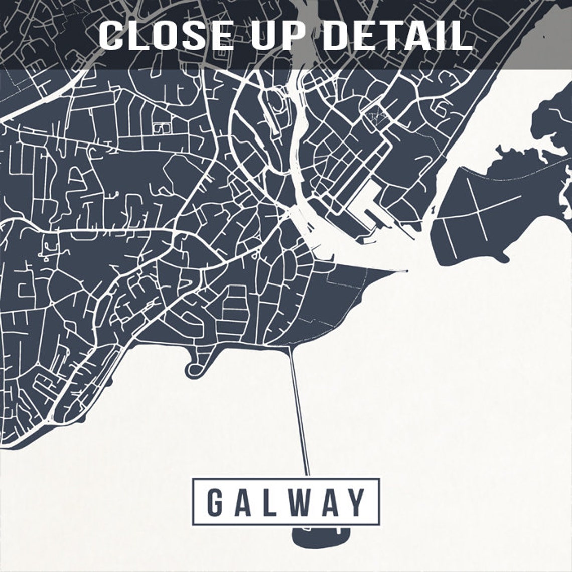 Galway Ireland Europe Map Print City Road Street Poster | Etsy