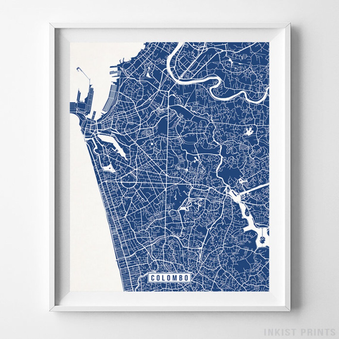 Colombo Sri Lanka Map Street Print City Road Poster Office - Etsy