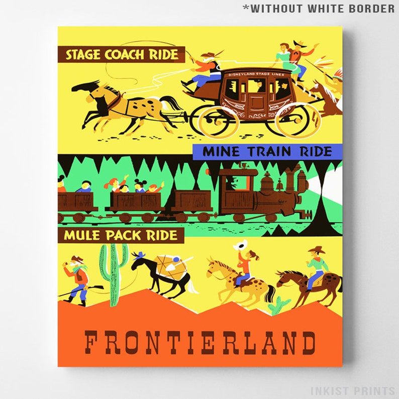 Vintage Disneyland Stage Coach Ride Print Disneyland Poster - Etsy