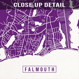 Falmouth, Massachusetts, Map Print, Street Poster, City Road, Home ...