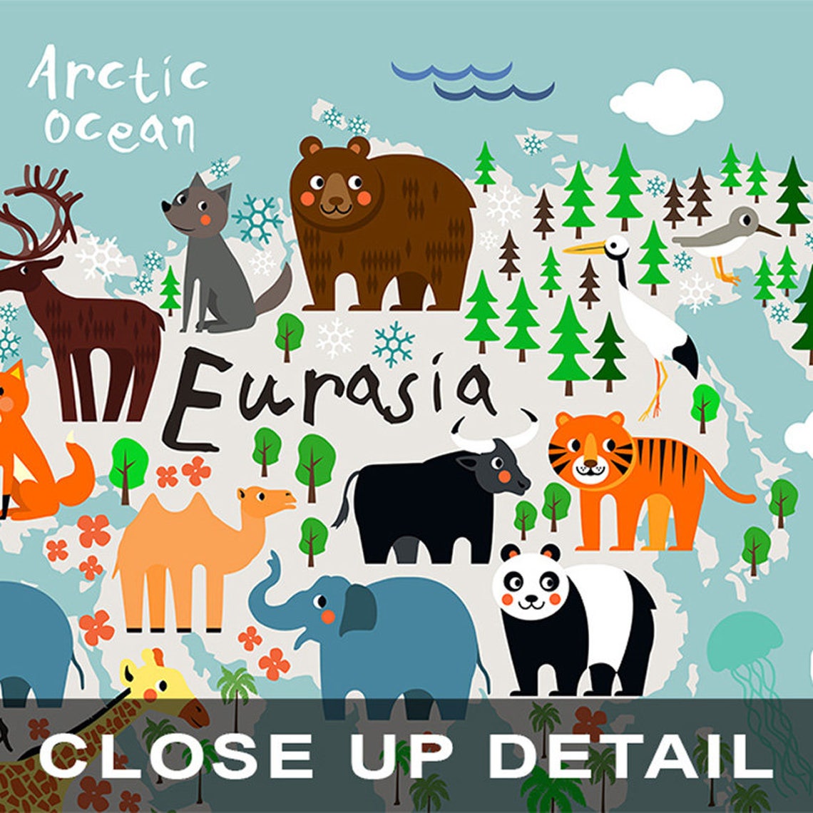 Animal World Map Poster World Map Art Animal Print Animal - Etsy