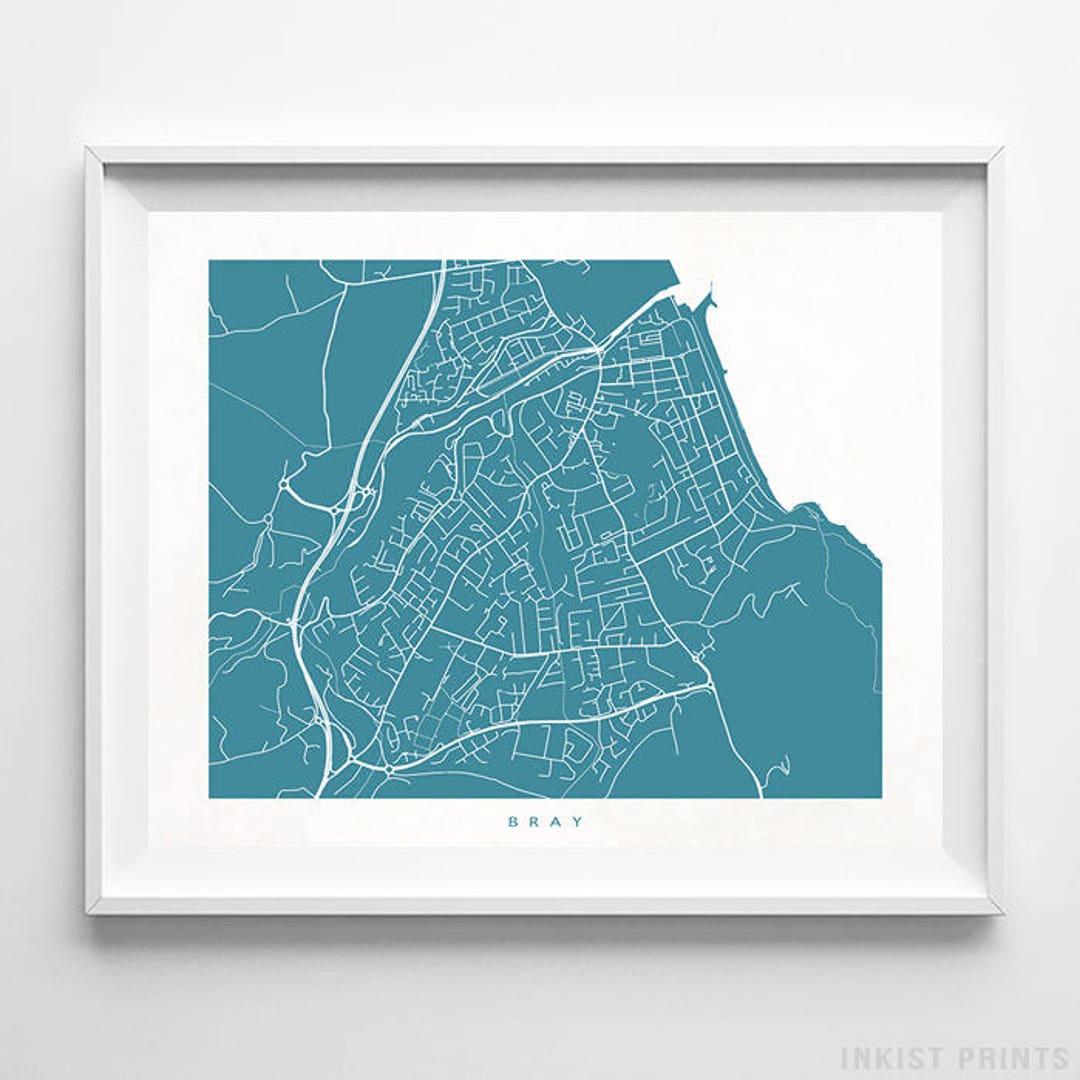 Bray Map, Ireland Print, Bray Poster, Ireland Art, Bedroom Decor ...