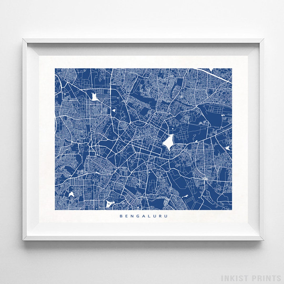 Bengaluru Street Map India Poster Hometown Print Modern - Etsy