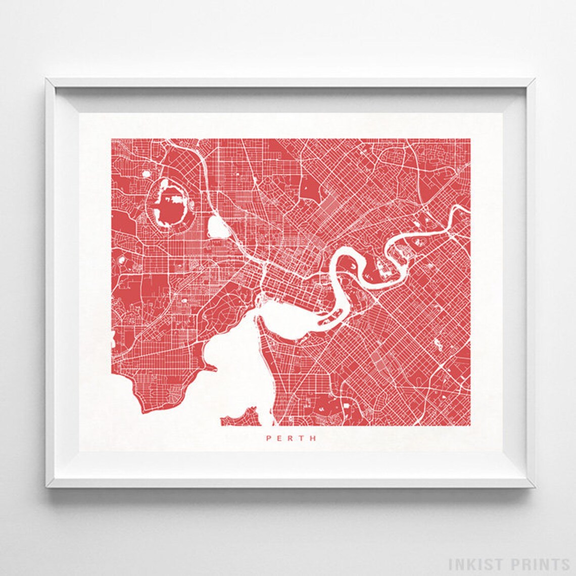 Perth Map Australia Print Perth Poster Australia Art | Etsy