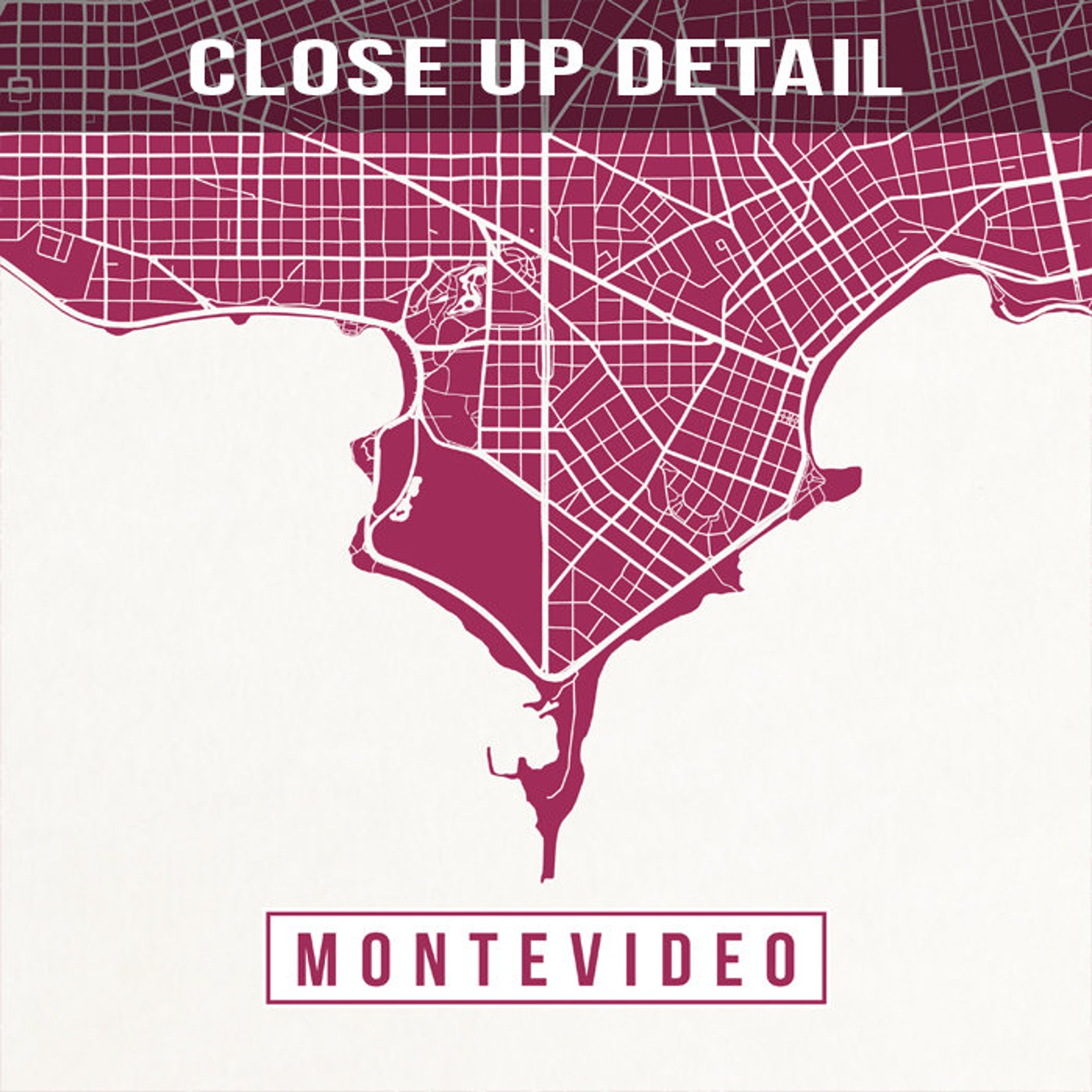 Montevideo Uruguay Map Print Street Poster Street Map | Etsy