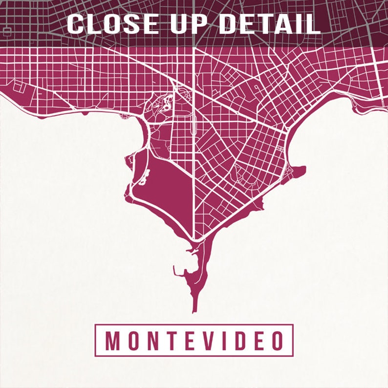 Montevideo Uruguay Map Print Street Poster Street Map | Etsy