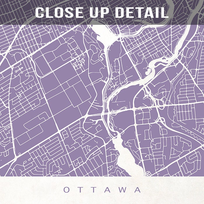 Ottawa Map Canada Print Ottawa Poster Canadian Art Office | Etsy