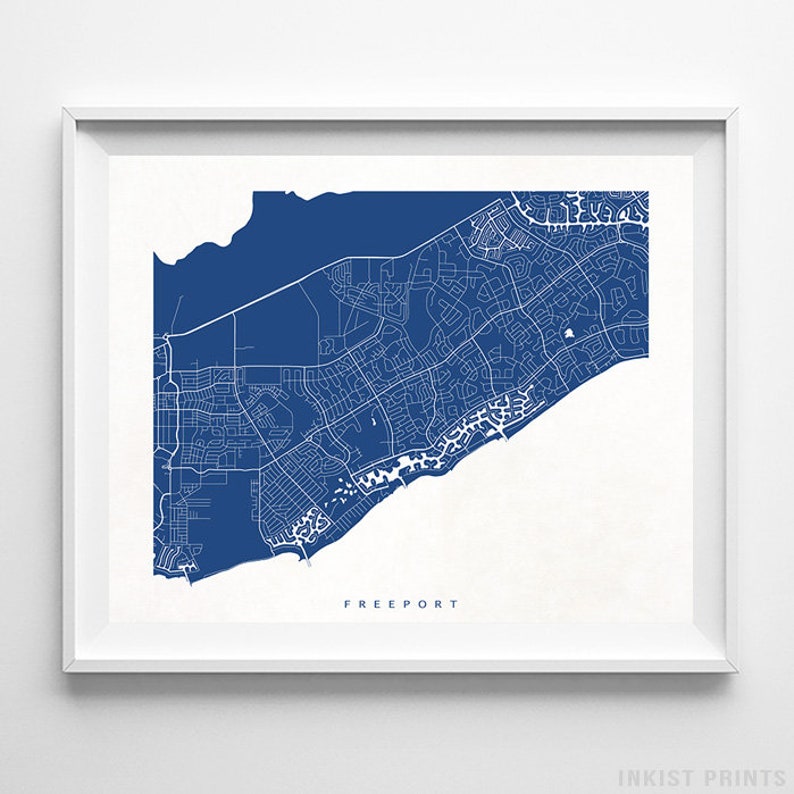 Freeport Street Map Bahamas Poster Hometown Print Modern - Etsy