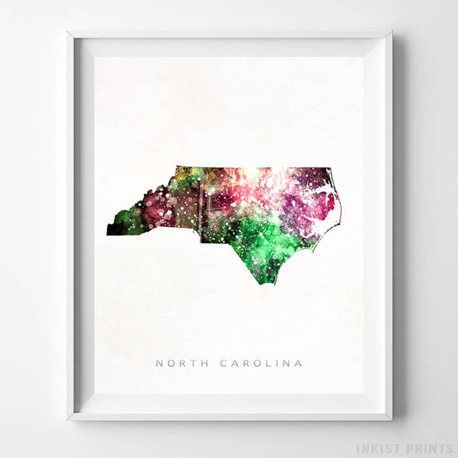 North Carolina Map Print Raleigh Print North Carolina - Etsy