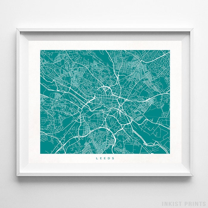 Leeds Map England Print Leeds Poster England Art Art - Etsy