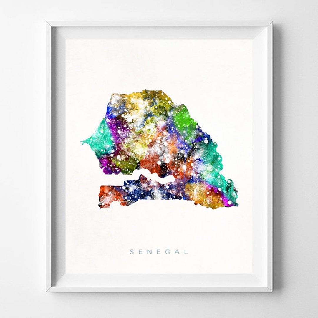Senegal Map Print Dakar Print Senegal Poster Map Poster - Etsy