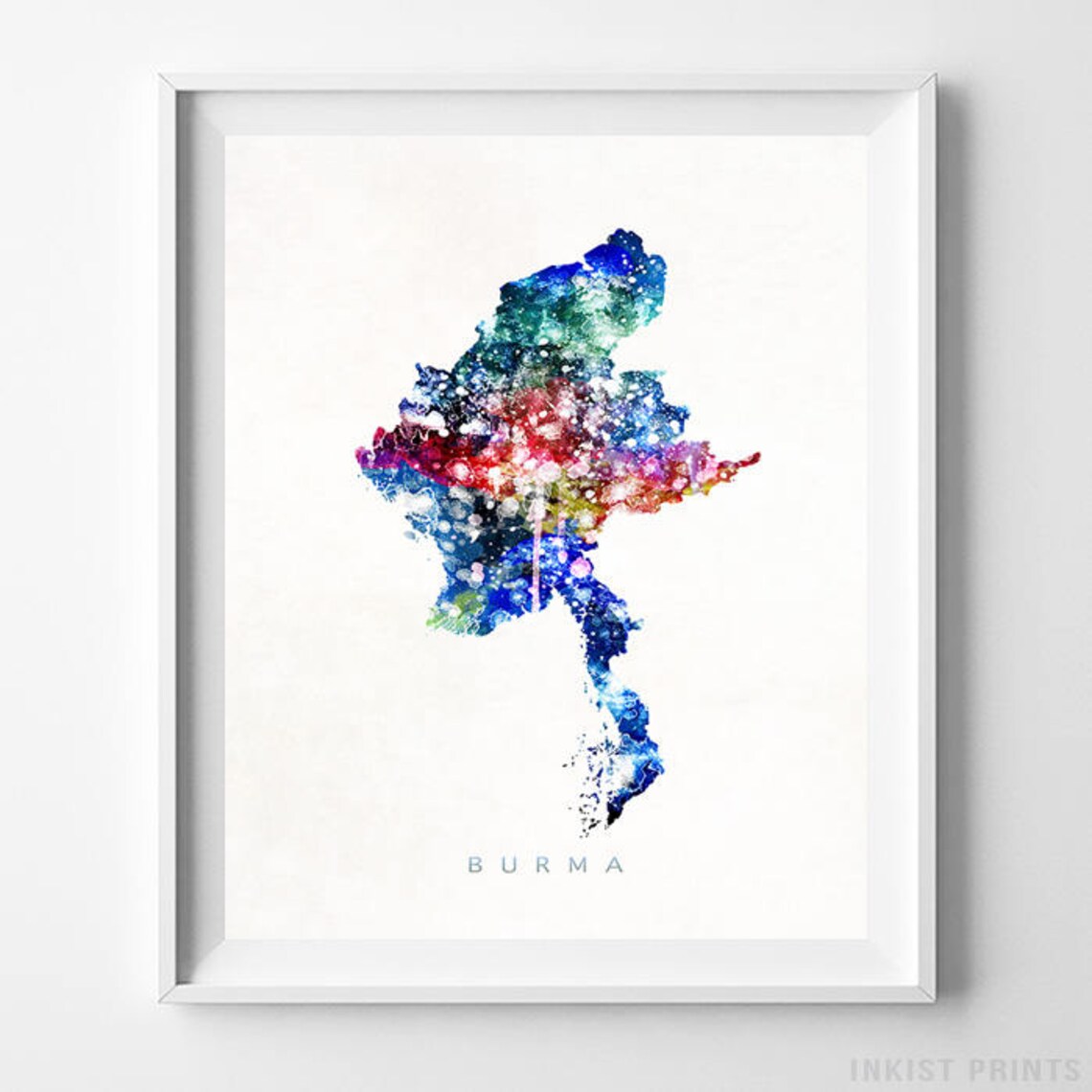 Burma Map Myanmar Print Burma Poster Naypyidaw Map State | Etsy